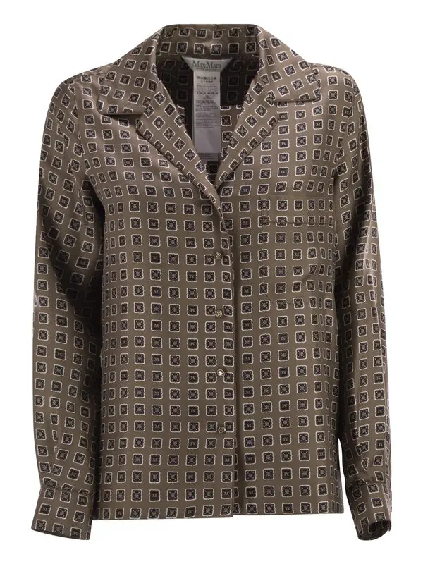 Max Mara Printed Silk Shirt - Brown