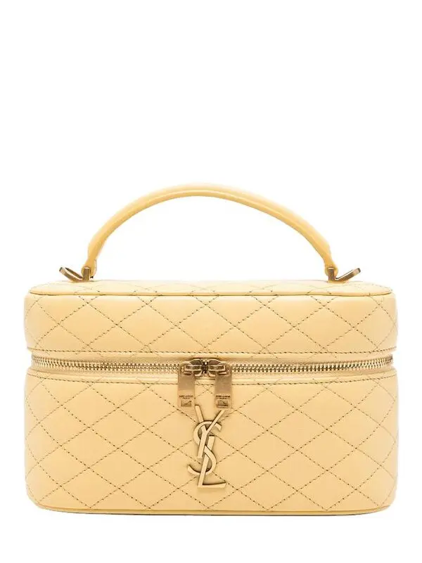 Saint Laurent Quilted Vanity Case - Yellow