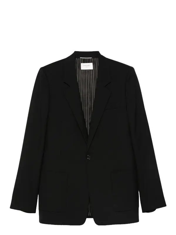 Saint Laurent Virgin Wool Single-button Blazer - Black