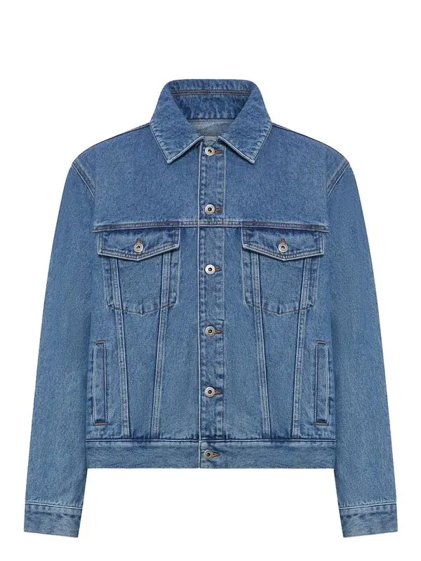Loewe Anagram Embroidered Denim Jacket - Multicolor