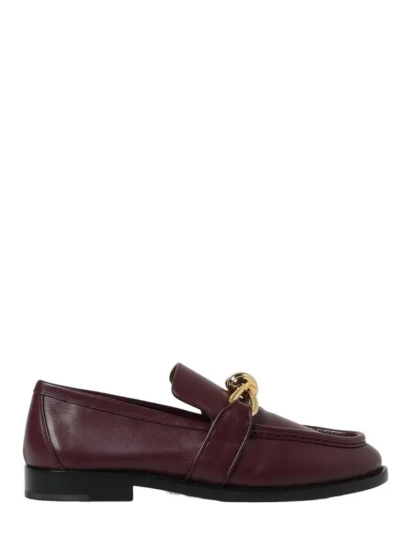 Bottega Veneta Loafer With Gold Tone Detail - Red