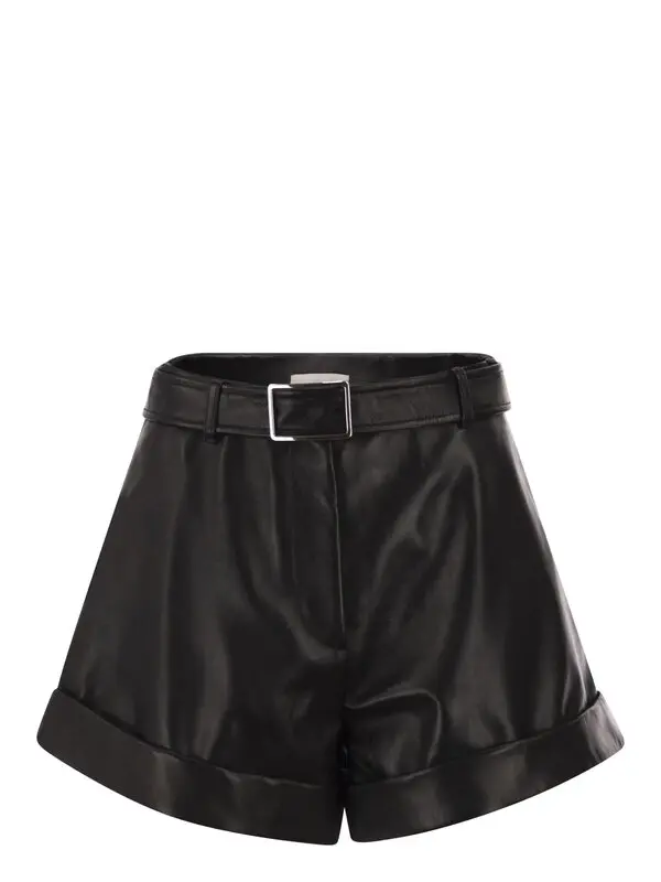 Sportmax Leather Bermuda Shorts - Black