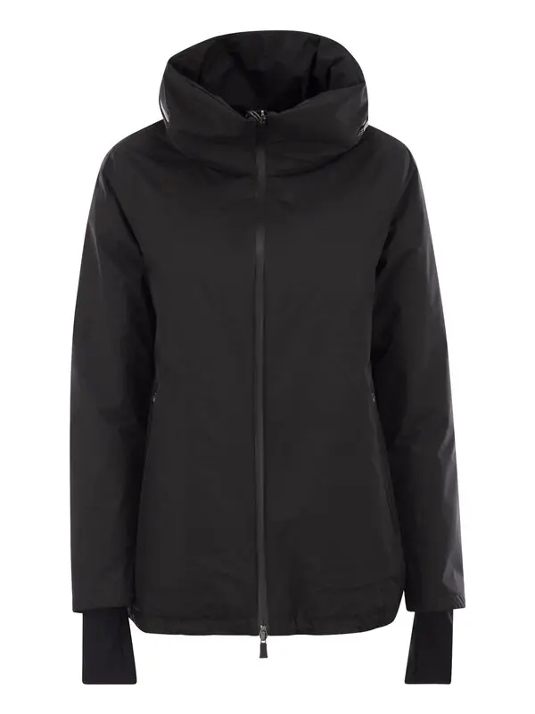 Herno A-shaped Down Jacket With Hood And 2-layer Waterproof Construction - Black