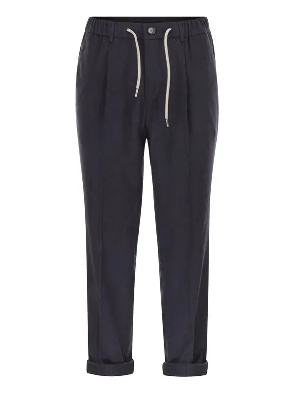 Herno Cashmere And Silk Trousers - Blue