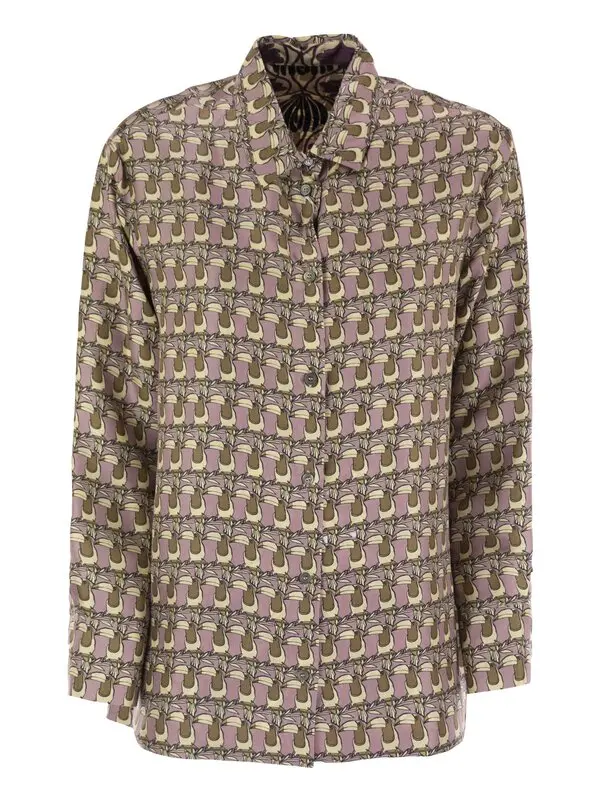 Max Mara Reversible Printed Silk Shirt - Pink