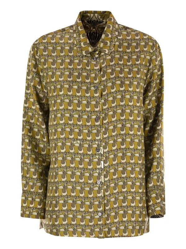 Max Mara Reversible Printed Silk Shirt - Multicolor