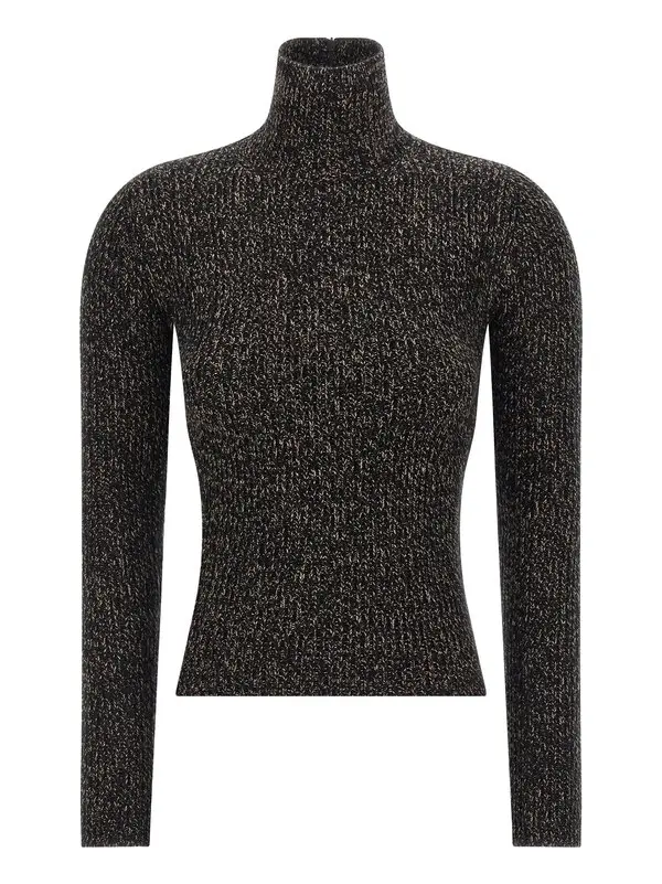 Max Mara Ribbed Wool & Cashmere Blend Turtleneck Sweater - Black