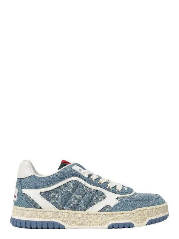 Gucci Denim Gg Jacquard Sneakers - Blue