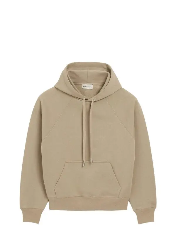 Ami Hoodie With Logo Detail - Cream