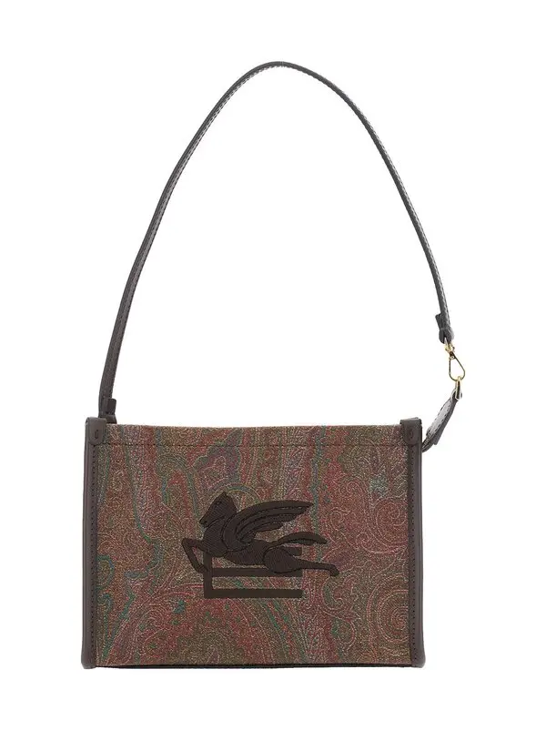 Etro Arnica" Clutch With Embroidered Logo And All-over Pattern - Multicolor