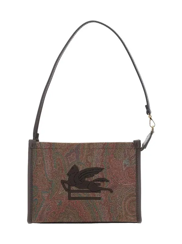 Etro Arnica" Clutch With Embroidered Logo And All-over Pattern - Multicolor