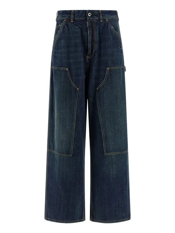 MAISON MARGIELA Wide Leg Workwear Jeans - Blue
