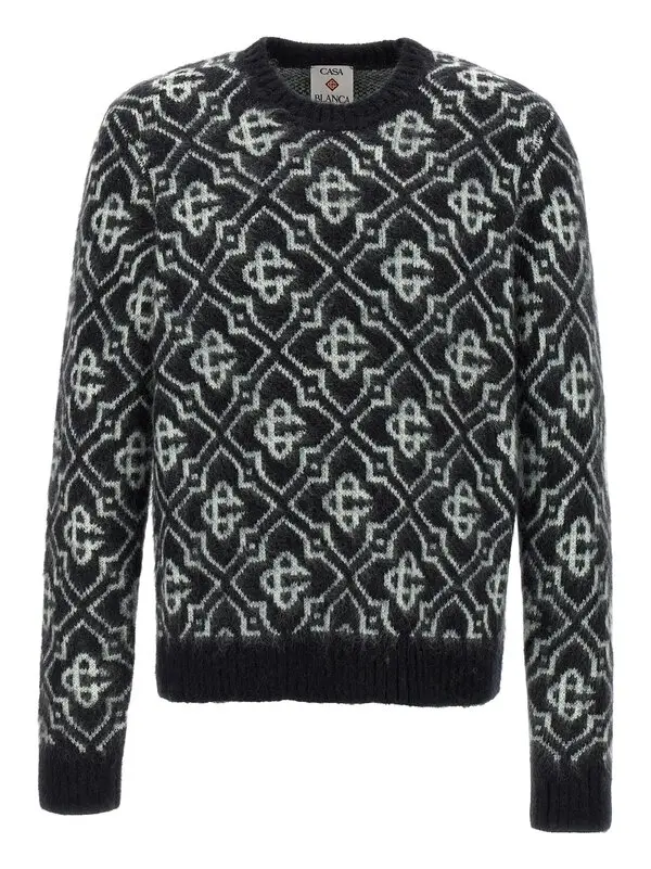 Casablanca Monogram Mohair Crew Neck Sweater - Multicolor