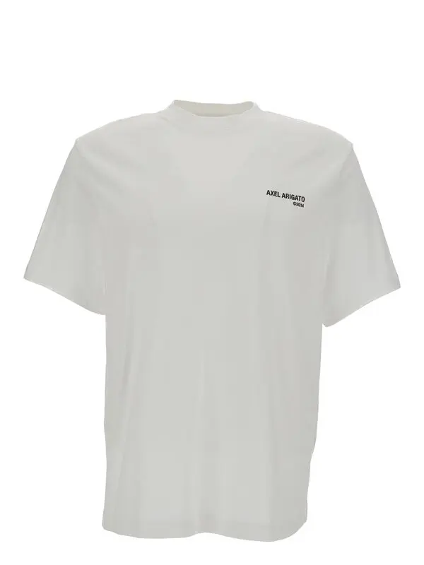 Axel Arigato Legacy' White T-shirti With Logo Lettering Print In Cotton - Multicolor