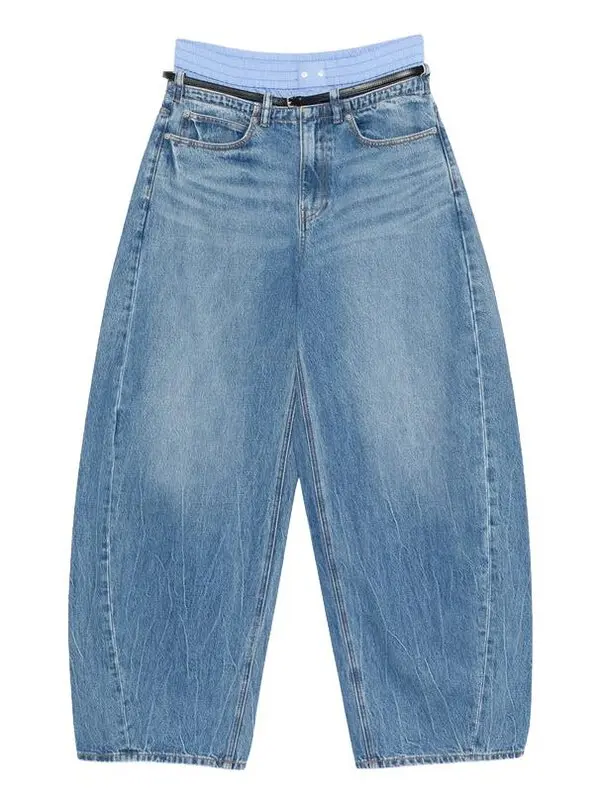 Alexander Wang Wide-leg Denim Jeans With Belt Detail - Blue