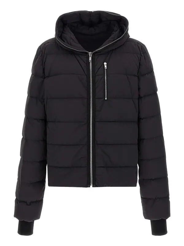 Rick Owens Gimp' Quilted Hooded Down Jacket - Black