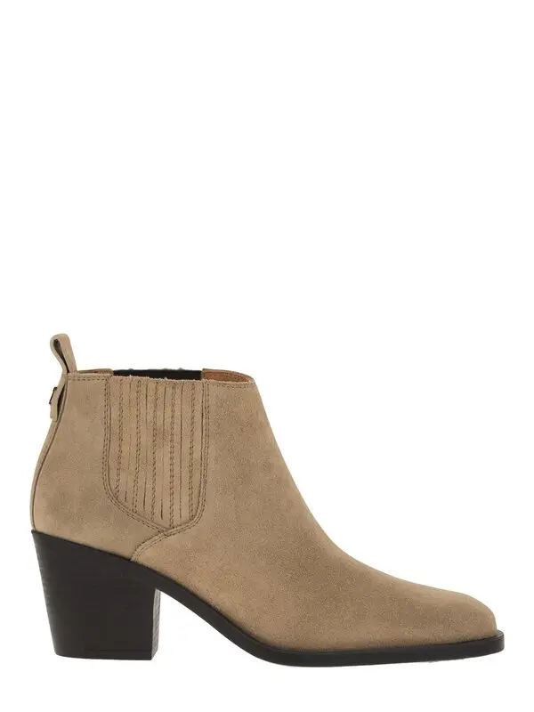 TOD'S Suede Calfskin Ankle Boots With Elastic Inserts - Cream