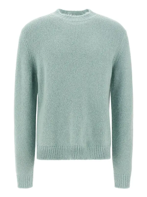 JIL SANDER Alpaca Wool Blend Crew Neck Sweater - Blue