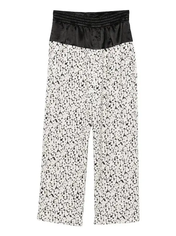 Dries Van Noten Floral Print Viscose Blend Trousers - Black