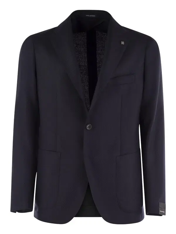 Tagliatore Virgin Wool Jacket With Two-button Fastening - Blue