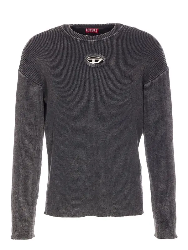 DIESEL® K-darren-d Logo Sweater - Gray