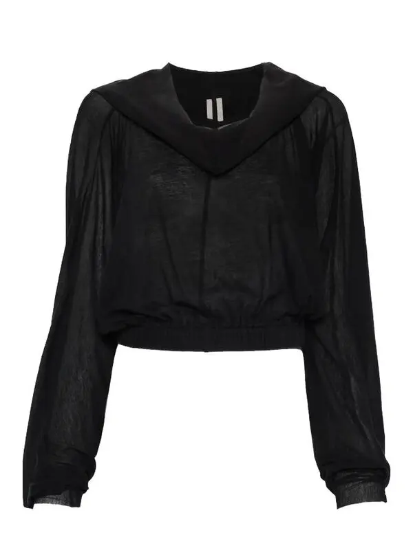 Rick Owens Cotton Long Sleeve Top - Black