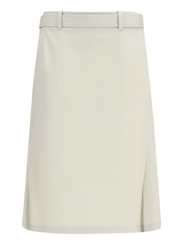 RIER Cotton Utility Skirt With Belted Waist - Gray