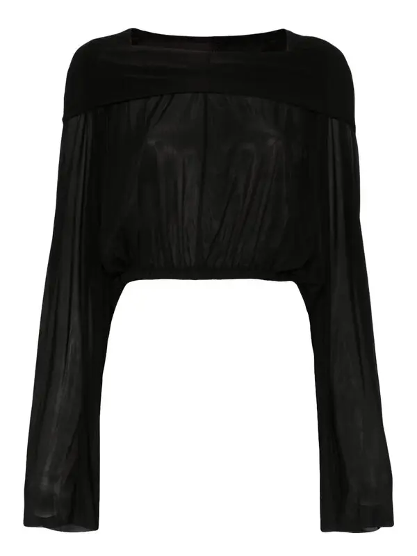 Rick Owens Hooded Cropped Blouse - Black