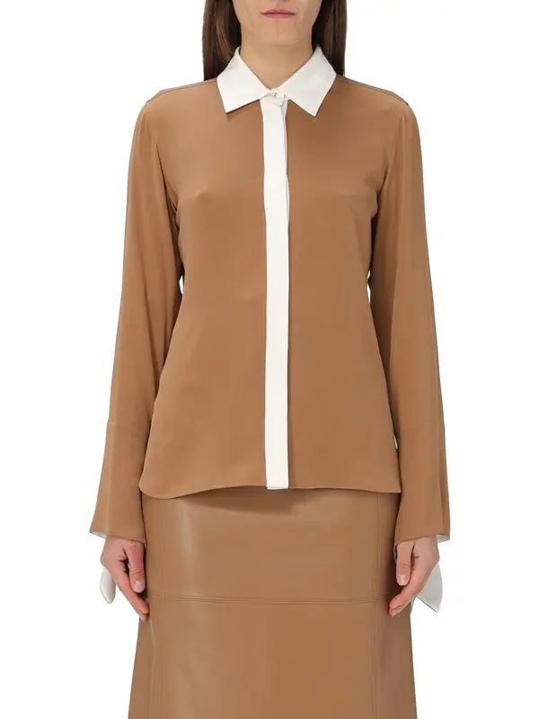 Max Mara Silk Shirt With Contrasting Trim - Cream