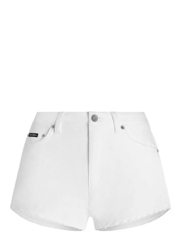 Dolce & Gabbana Cotton High-rise Denim Shorts - White