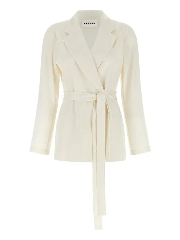 P.a.r.o.s.h Paky Belted Blazer - White