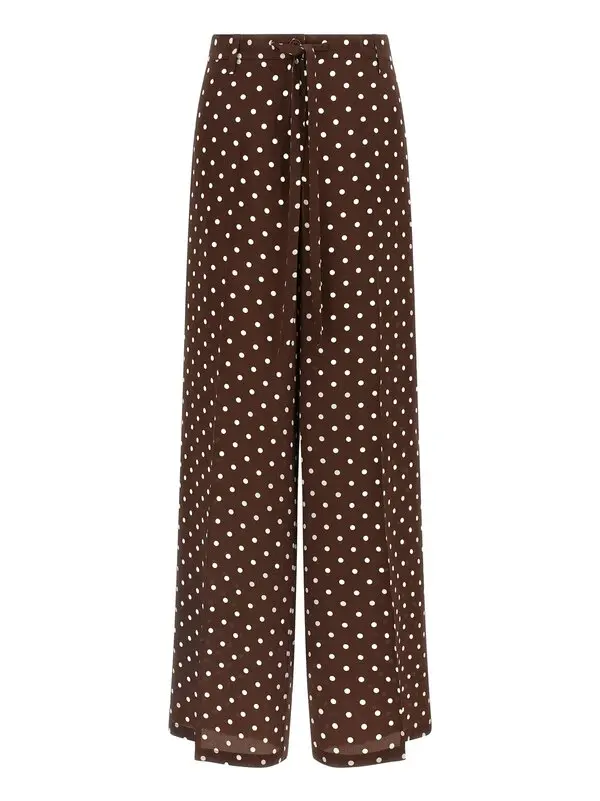 P.a.r.o.s.h Polka Dot Print Silk Trousers - Brown
