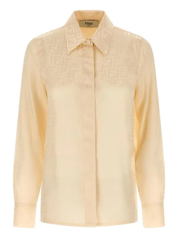 Fendi Ff Knit Silk Shirt - White