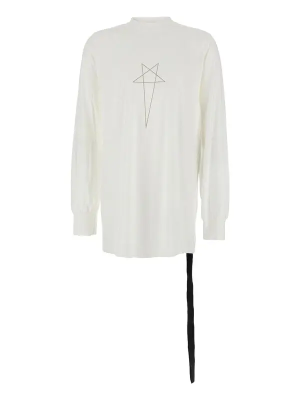 Rick Owens Crewneck T-shirt With Logo Print On The Front In Cotton - Multicolor