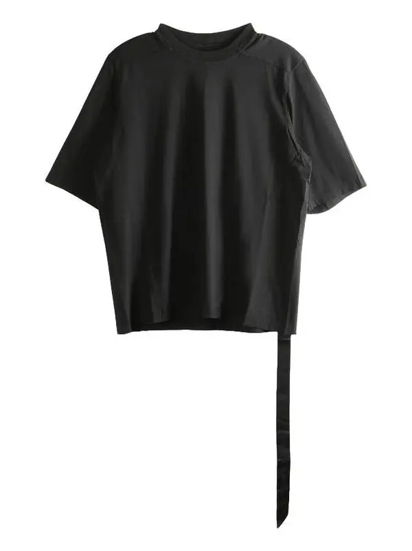 Rick Owens Short Sleeve T-shirt With Ribbon Detail - Black