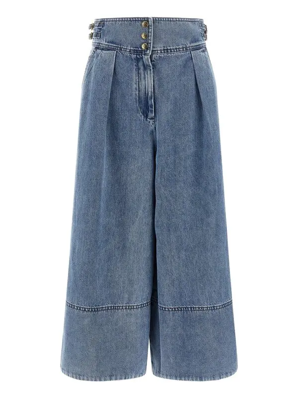 Zimmermann High-waist Wide-leg Denim Culottes - Blue