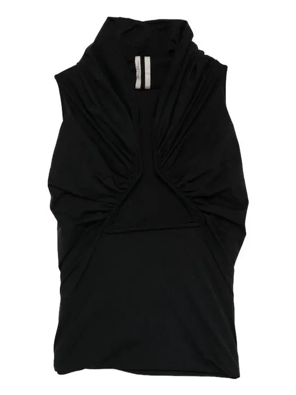 Rick Owens Sleeveless High Neck Top - Black