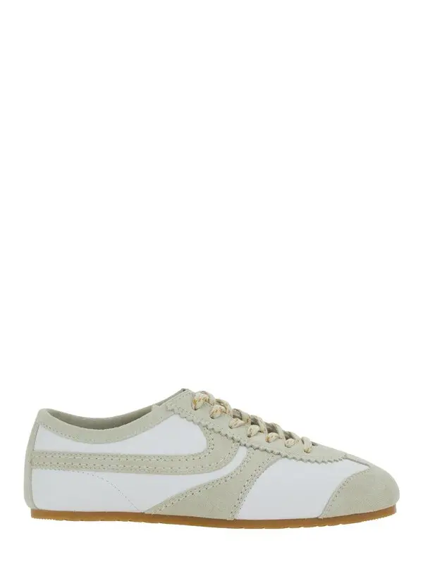 Dries Van Noten Low Top Sneakers With Embossed Logo And Suede Inserts - Multicolor