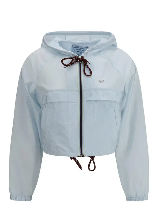 Prada Re-nylon Cropped Windbreaker - Blue