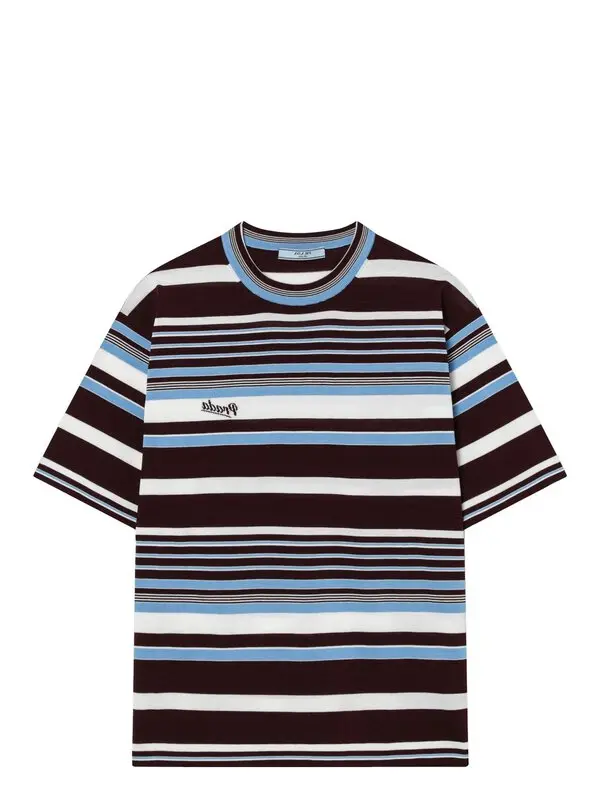 Prada Striped Cotton T-shirt - Multicolor