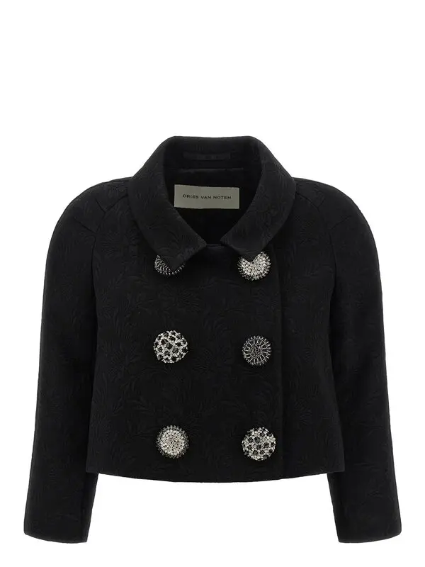 Dries Van Noten Vipa Double-breasted Floral Blazer - Black