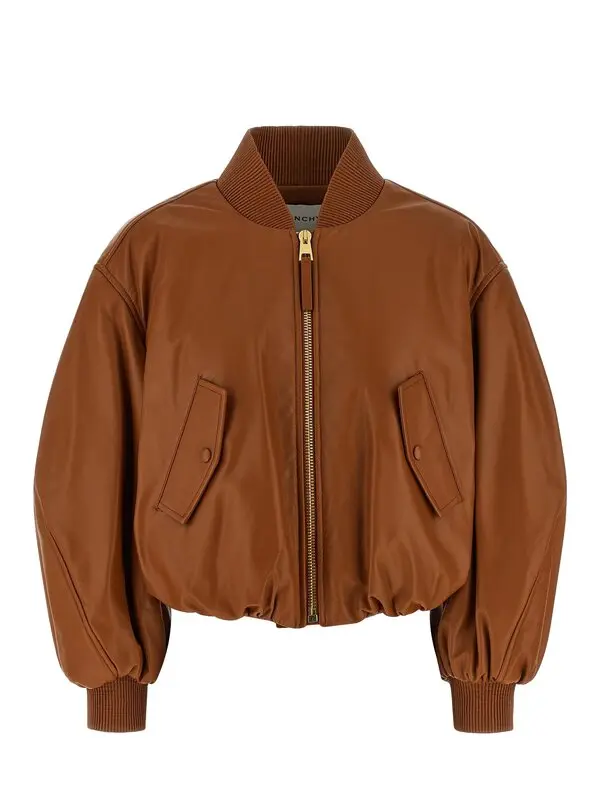 Givenchy Cropped Bomber Jacket - Brown