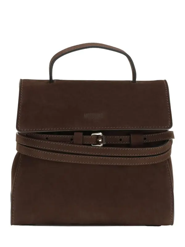 Moschino Tie Me Suede Handbag - Brown