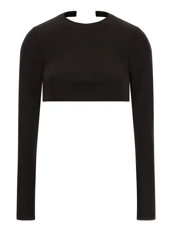TOM FORD Impossible" Long Sleeve Crop Top - Brown