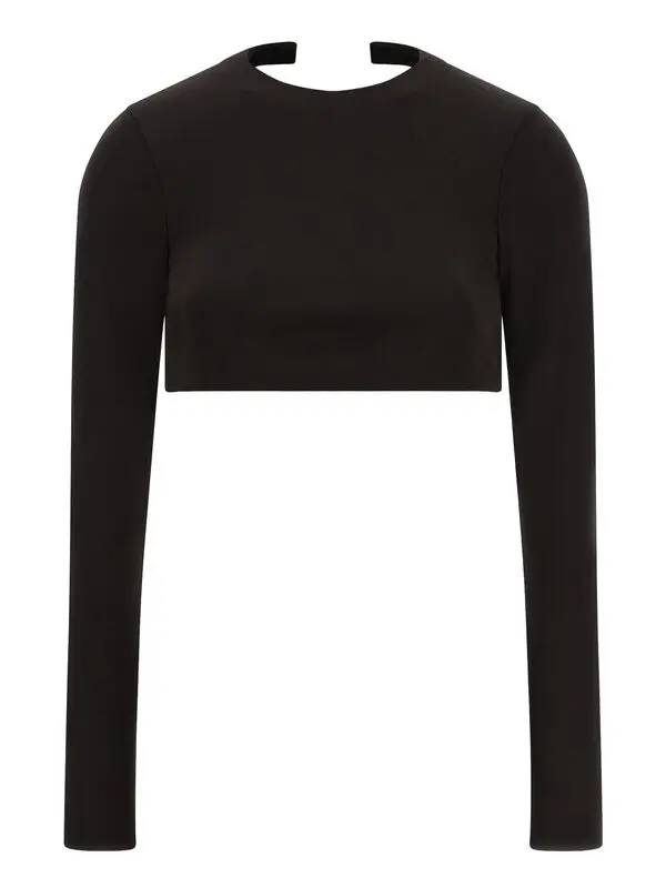 TOM FORD Impossible" Long Sleeve Crop Top - Brown