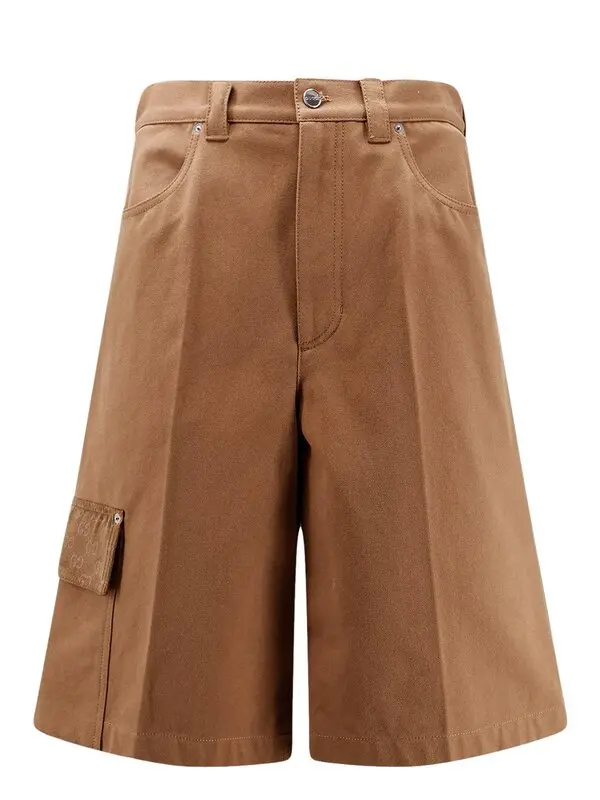 Gucci Cotton Canvas Cargo Shorts - Brown