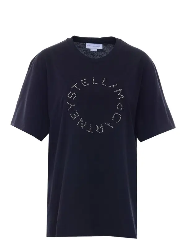 Stella McCartney Logo Embroidered Boyfriend T-shirt - Black