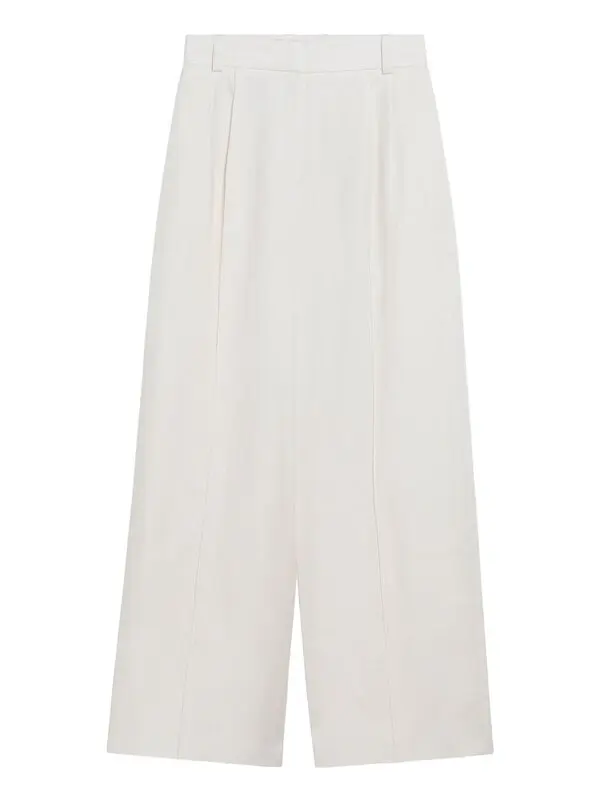 Loro Piana Lodger Trousers In Linen And Wool - White