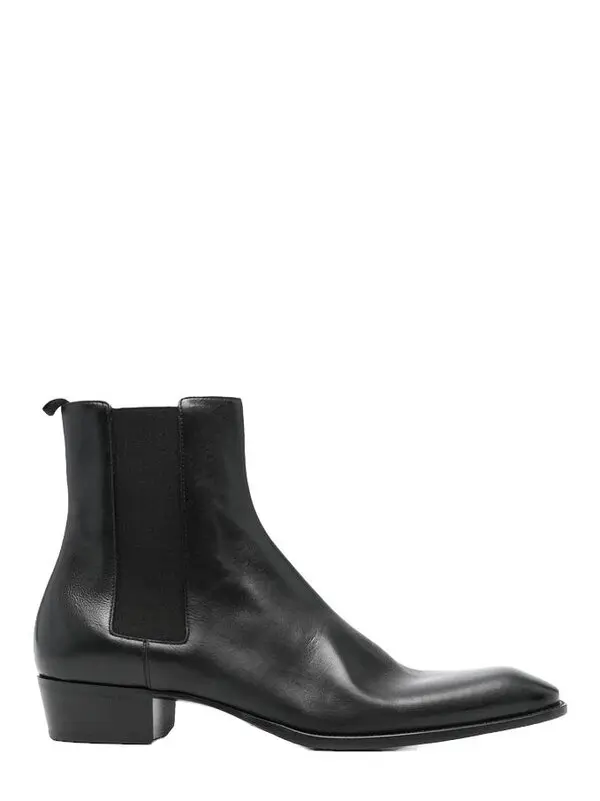 Saint Laurent Leather Chelsea Boots - Black