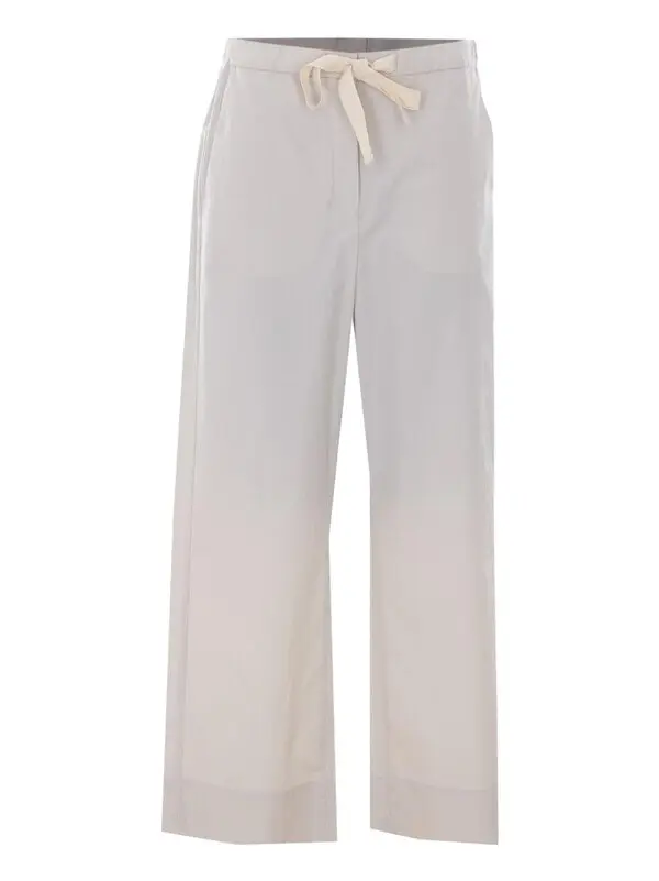 Max Mara Wide-leg Cotton Trousers - Gray